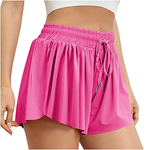 Amikadom L-046 Hot Pink Teen Girls Pants Spandex Satin Pants Shorts Track Athletic Stretchy Running High Leg Straight Leg Pants 2023 NX XL