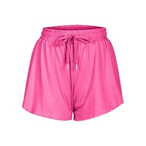 Amikadom L-046 Hot Pink Teen Girls Pants Spandex Satin Pants Shorts Track Athletic Stretchy Running High Leg Straight Leg Pants 2023 NX XL