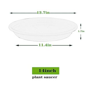 5 Packs Plant Saucer Pot Tray 6 8 10 12 14 16 19 20 Inch Plastic Flower Planter Saucers and Drip Trays for Indoors Outdoors, Thick Heavy Sturdy Durable Plant Plate Water Catcher (14 Inch Black)