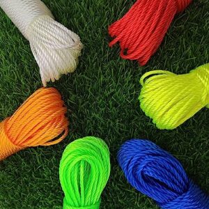 JeogYong Nylon Rope 33ft 1/5 inch (5mm) Clothes Line Ropes, Colored Clothesline Flag Pole Rope, Thick Strong Nylon String for Multi-Purpose Tie Down Outdoor Gardening Clothing Hanging Craft Projects