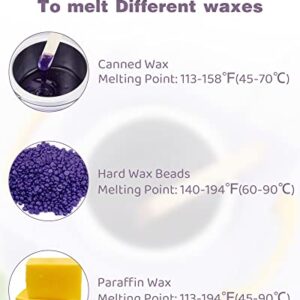 Wax Pot Warmer Professional - At Home Waxing Kit For All Hair Types - Eyebrow, Facial, Bikini etc. (Purple Single Pot)