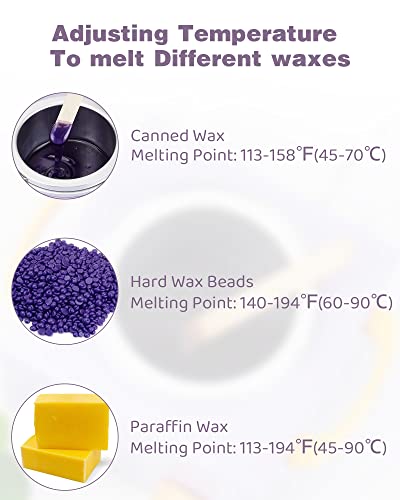 Wax Pot Warmer Professional - At Home Waxing Kit For All Hair Types - Eyebrow, Facial, Bikini etc. (Purple Single Pot)