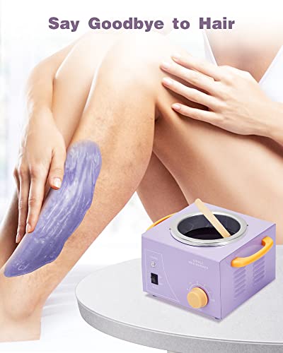 Wax Pot Warmer Professional - At Home Waxing Kit For All Hair Types - Eyebrow, Facial, Bikini etc. (Purple Single Pot)