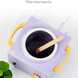 Wax Pot Warmer Professional - At Home Waxing Kit For All Hair Types - Eyebrow, Facial, Bikini etc. (Purple Single Pot)