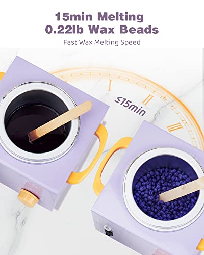 Wax Pot Warmer Professional - At Home Waxing Kit For All Hair Types - Eyebrow, Facial, Bikini etc. (Purple Single Pot)