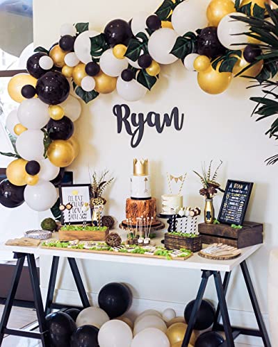 Ponamfo Black Balloons Garland Kit - 154 Pcs 5/10/12/18 Inch Latex Balloon Arch Kit as Birthday Party Balloons Gender Reveal Balloons Baby Shower Balloons Wedding Anniversary Bridal Shower Party