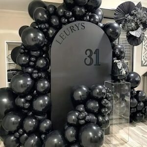 Ponamfo Black Balloons Garland Kit - 154 Pcs 5/10/12/18 Inch Latex Balloon Arch Kit as Birthday Party Balloons Gender Reveal Balloons Baby Shower Balloons Wedding Anniversary Bridal Shower Party