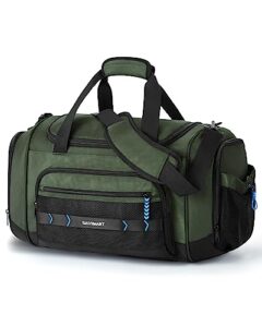 gym bag for men & women, bagsmart sports travel duffel bag carry-on bag, lightweight weekend overnight bag with shoe compartment & wet pocket, water-resistant workout duffle bag for travel gym -green