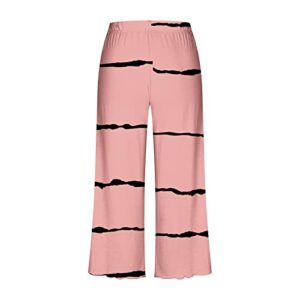 MRGIINRI Pajamas for Women 2023 Summer Trendy Short Sleeve Sleepshirt and Capri Pants Pjs Sets Loungewear with Pockets