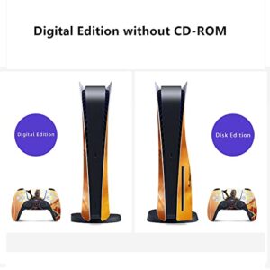 Vinyl Stickers for Playstation 5 Console and Controller Skins,Digital Version, Wrap Decal Cover Protective Accessories Style F