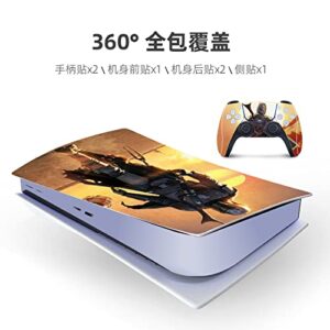 Vinyl Stickers for Playstation 5 Console and Controller Skins,Digital Version, Wrap Decal Cover Protective Accessories Style F