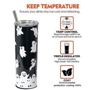 Ghost Tumbler Halloween Tumbler Halloween Gifts for Women, Ghost Cups Gothic Tumblers with Lids and Straw, Coffee Mug Travel Mug Halloween Cup Unique Birthday Christmas Gift