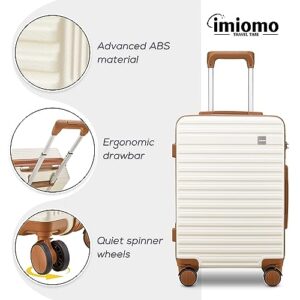 imiono Luggage Sets 3 Piece,Hardside Suitcase Set with Spinner Wheels,Lightweight Travel Carry on Luggage set Clearance with TSA Lock（20/24/28,White）