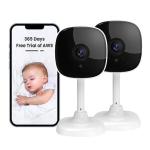 wifi indoor camera for home security,1080p plug in camera for baby monitor,privacy mode, audio&video recording,night vision,cloud& micro sd card storage,alexa&google assistant support (2.4g wifi)