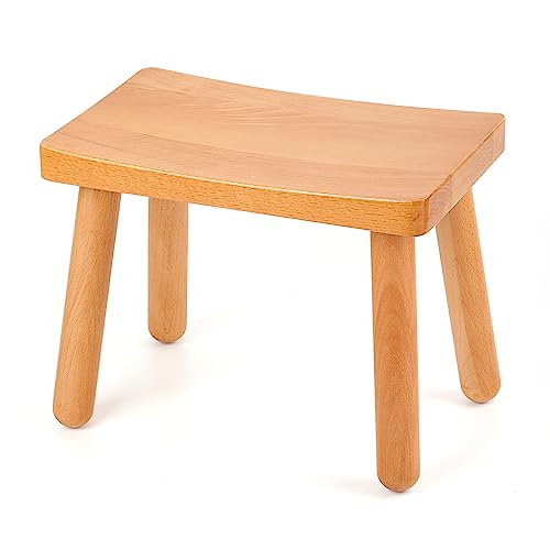 WANGYZJ Wooden Stool - Small Stool, Wooden Step Stool for Adults, Full Solid Wood Stool with Non-Slip Feet, Shoe Changing Stool, for Bedroom, Living Room and Kitchen (13’‘L x 8’‘W x 10’‘H)