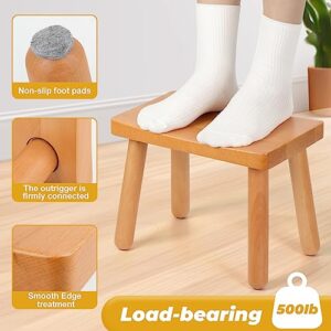 WANGYZJ Wooden Stool - Small Stool, Wooden Step Stool for Adults, Full Solid Wood Stool with Non-Slip Feet, Shoe Changing Stool, for Bedroom, Living Room and Kitchen (13’‘L x 8’‘W x 10’‘H)