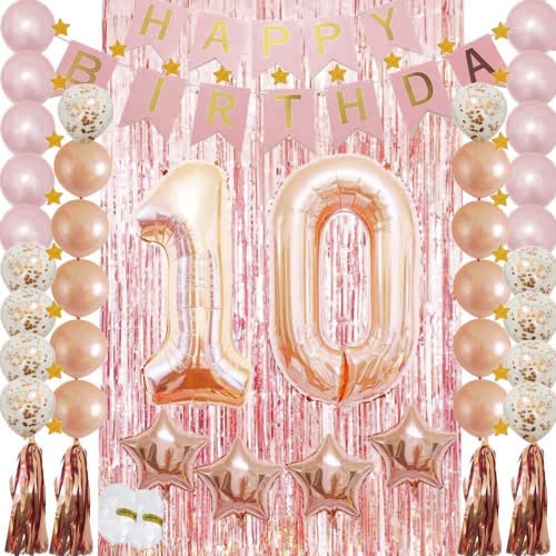 2Pcs Rose Gold Tinsel Foil Fringe Curtains Party Decorations Tinsel Curtains Streamers Backdrop 3.3ft *8.3ft Door Streamers Photo Booth Backdrops Foil Curtain for Birthday Party Backdrop Decorations