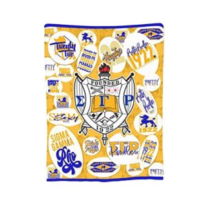 Kunsaww Sigma Gamma Rho Sorority Blanket for Women Flannel Throw Gift with 1922 Poodle and African American Design for Bedroom Sofa Decor,50"x40"