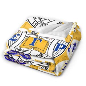 Kunsaww Sigma Gamma Rho Sorority Blanket for Women Flannel Throw Gift with 1922 Poodle and African American Design for Bedroom Sofa Decor,50"x40"