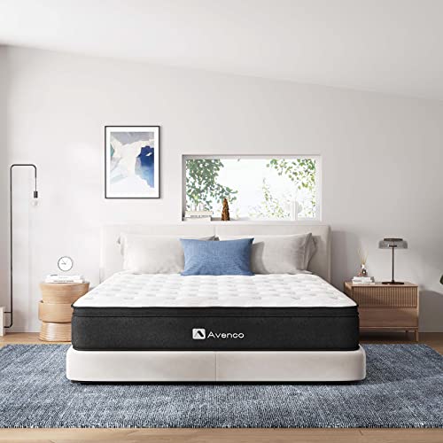 Avenco King Size Mattress, 10 Inch Innerspring Hybrid Mattress with Gel Memory Foam and Individually Pocket Springs Mattress for Motion Isolation, Pressure Relief & Supportive, CertiPUR-US Certified