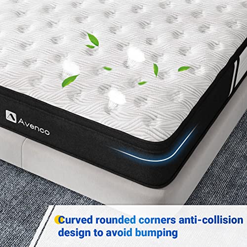 Avenco King Size Mattress, 10 Inch Innerspring Hybrid Mattress with Gel Memory Foam and Individually Pocket Springs Mattress for Motion Isolation, Pressure Relief & Supportive, CertiPUR-US Certified