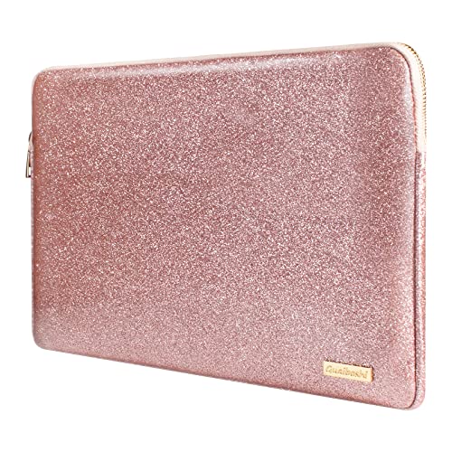 Laptop Sleeve Bag 13 Inch Compatible with MacBook Pro 13.3, MacBook Air 13.9, Surface 3/4/5/6/7, Cute Carrying Laptop Case Cover for Women-Rose Gold