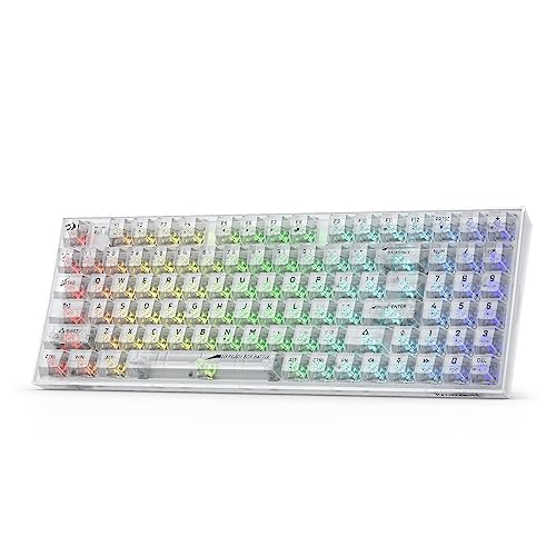 Redragon K658 PRO SE 90% 3-Mode Wireless RGB Gaming Keyboard, 94 Keys Full-Transparent Mechanical Keyboard w/Hot-Swap Socket, Sound Absorbing Foams, Full Numpad & Custom Switch