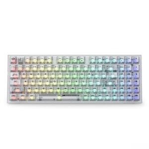 Redragon K658 PRO SE 90% 3-Mode Wireless RGB Gaming Keyboard, 94 Keys Full-Transparent Mechanical Keyboard w/Hot-Swap Socket, Sound Absorbing Foams, Full Numpad & Custom Switch