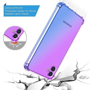 Ueokeird for Galaxy A04 Case, Samsung M13 5G SM-A045F Case, Clear Cute Gradient Phone Case Slim Anti Scratch Flexible TPU Cover Shockproof Protective Case for Samsung Galaxy A04 4G (Purple/Blue)