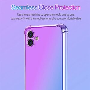 Ueokeird for Galaxy A04 Case, Samsung M13 5G SM-A045F Case, Clear Cute Gradient Phone Case Slim Anti Scratch Flexible TPU Cover Shockproof Protective Case for Samsung Galaxy A04 4G (Purple/Blue)