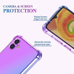 Ueokeird for Galaxy A04 Case, Samsung M13 5G SM-A045F Case, Clear Cute Gradient Phone Case Slim Anti Scratch Flexible TPU Cover Shockproof Protective Case for Samsung Galaxy A04 4G (Purple/Blue)