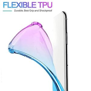 Ueokeird for Galaxy A04 Case, Samsung M13 5G SM-A045F Case, Clear Cute Gradient Phone Case Slim Anti Scratch Flexible TPU Cover Shockproof Protective Case for Samsung Galaxy A04 4G (Purple/Blue)