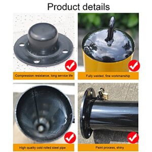 Car Parking Space Lock Bollard,2 Pieces Folded Steel Parking Bollard with 3 Meters Plastic Chain Upper Lock Parking Barrier Post