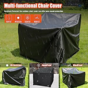 Likorlove Patio Chair Covers, 29" W×30" D×30" H Patio Furniture Covers Waterproof for Chairs Windproof Lounge Deep Seat Cover Heavy Duty with Air Vent for Outdoor Lawn, Backyard Deck, Black (2 Pack)