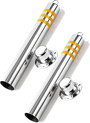 2 Pack Car Parking Space Lock Bollard Removable Driveways Security Posts Stainless Steel Parking Bollards for Parking Space,School Entrance