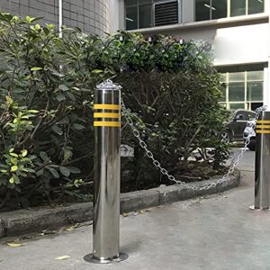 2 Pack Car Parking Space Lock Bollard Removable Driveways Security Posts Stainless Steel Parking Bollards for Parking Space,School Entrance