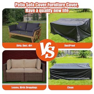 Likorlove 100% Waterproof Outdoor Sofa Cover, 88" Wx 33" Dx 31.8" H Patio Furniture Covers Waterproof, Windproof 3-Seater Sofa Cover Heavy Duty with Air Vent and Handles for Lawn, Backyard Deck, Black