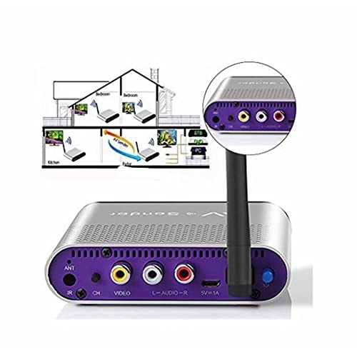 AV Transmitter Receiver, Digital Signal Transmitter and Receiver, 8 Channel 5.8GHz Wireless RCA Sound Video Sender Receiver for DVD Camera TV (US Plug)