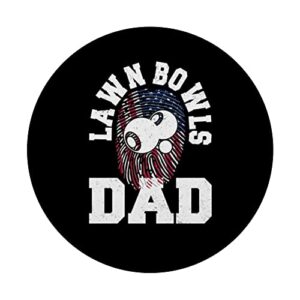 American Flag Fingerprint Patriotic Sports Lawn Bowls Dad PopSockets Swappable PopGrip