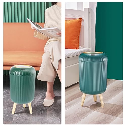 URALFA Touchless Trash Can with Lid, 3 Gallon Automatic Bathroom Trash Can Motion Sensor Kitchen Garbage Can, Plastic Electric Smart Garbage Bin Waste Basket for Bedroom, Office, Living Room, Green