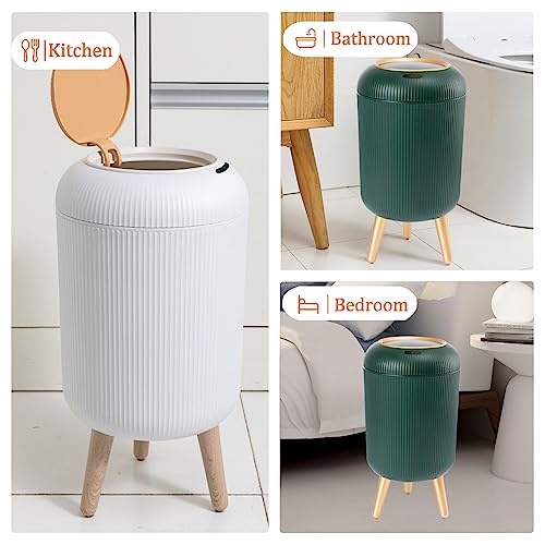 URALFA Touchless Trash Can with Lid, 3 Gallon Automatic Bathroom Trash Can Motion Sensor Kitchen Garbage Can, Plastic Electric Smart Garbage Bin Waste Basket for Bedroom, Office, Living Room, Green