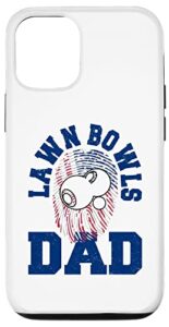 iphone 12/12 pro american flag fingerprint patriotic sports lawn bowls dad case