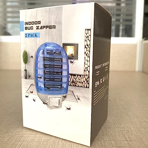 Qremove Indoor Bug Zappers, Electronic Insect Killer Fly Insect Trap Plug-in Mosquitoes Killer Mosquito Zapper with Blue Lights for Living Room,Kitchen,Bedroom,Baby Room,Office (2packs)