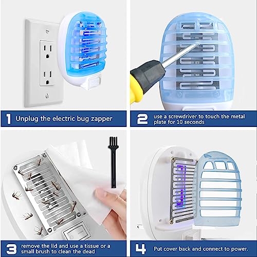 Qremove Indoor Bug Zappers, Electronic Insect Killer Fly Insect Trap Plug-in Mosquitoes Killer Mosquito Zapper with Blue Lights for Living Room,Kitchen,Bedroom,Baby Room,Office (2packs)