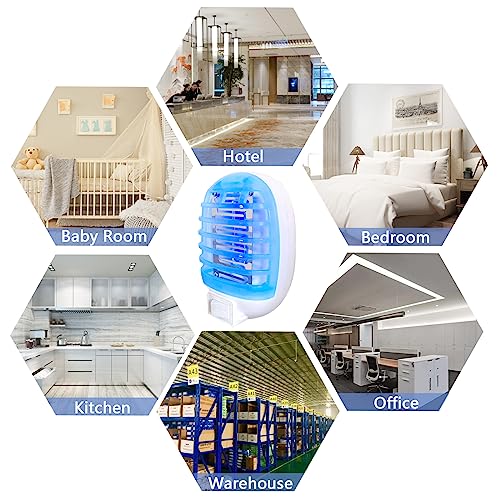 Indoor Bug Zappers, Electronic Insect Killer Fly Insect Trap Plug-in Mosquitoes Killer Mosquito Zapper with Blue Lights for Living Room,Kitchen,Bedroom,Baby Room,Office (6packs)