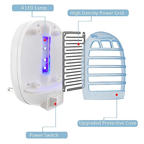 Indoor Bug Zappers, Electronic Insect Killer Fly Insect Trap Plug-in Mosquitoes Killer Mosquito Zapper with Blue Lights for Living Room,Kitchen,Bedroom,Baby Room,Office (6packs)