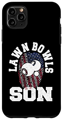 iPhone 11 Pro Max American Flag Fingerprint Patriotic Sports Lawn Bowls Son Case