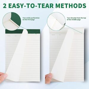 Lined Writing Note Pad To Do List Notepad - 5.6" x 8.5" Notebook (50-Sheet), Micro Perforated Writing Pad, Small 3" x 4" Sticky Notes with 50 Pages(4 pks) for Planners, Notes Taking, Work Organization