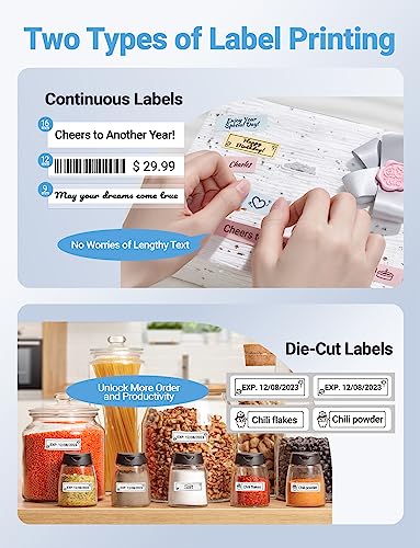 Makeid Label Makers, L1 Label Maker Machine, Portable Wireless Sticker Label Makers for Home, School, Office Use, Rechargeable Thermal Printer with Multiple Fonts, Templates - Blue, 203dpi