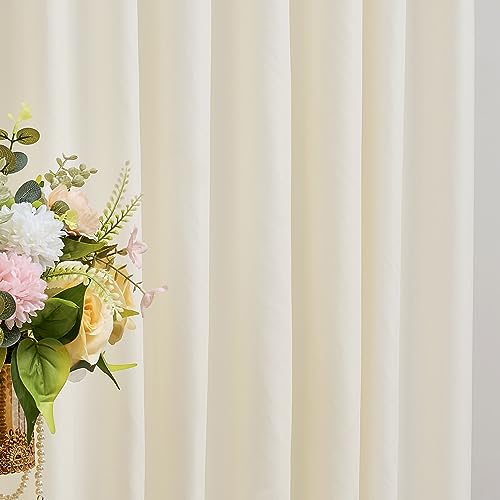 10x10FT Backdrop Curtains, Ivory Background Drapes Panels Photography for Baby Shower Birthday Party Home Decoration, 5x10FT (2 Panels)